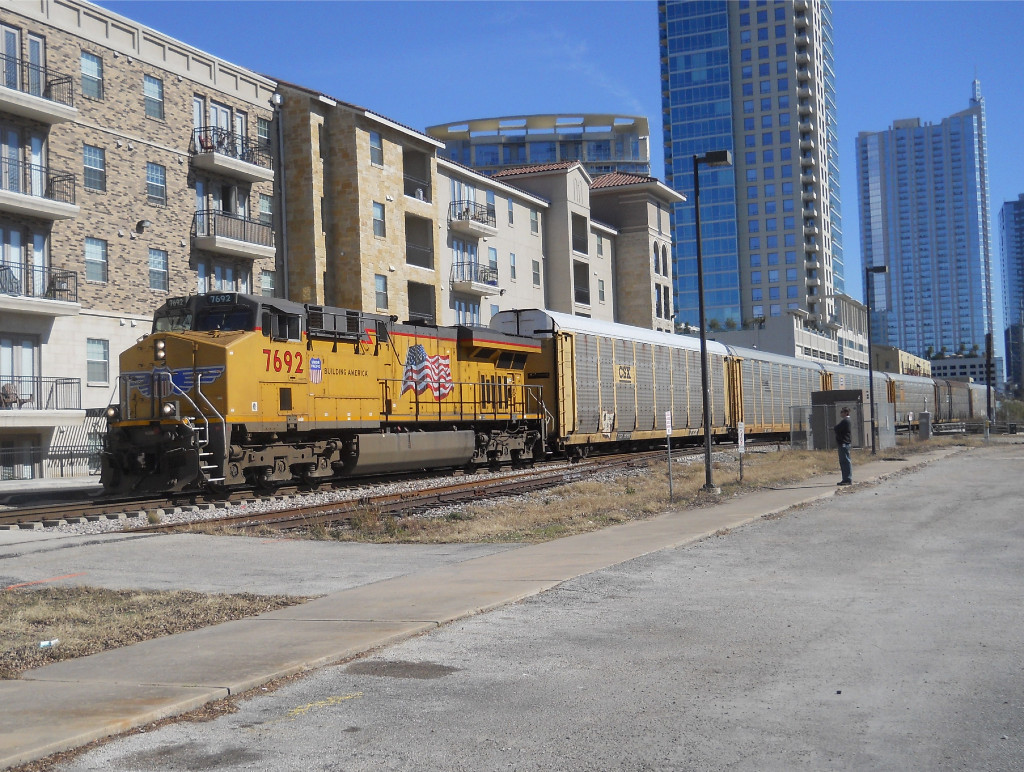 UP 7692 25JAN2011 NB at the AMTRAK station